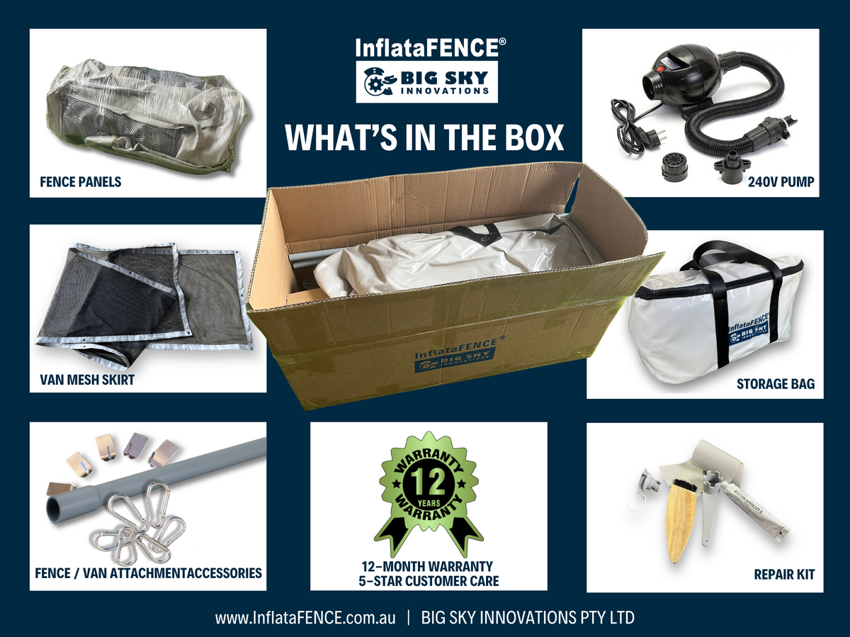InflataFENCE V.2 Base Model 6mtrs x 3mtrs x 1.2mtrs – Big Sky Innovations